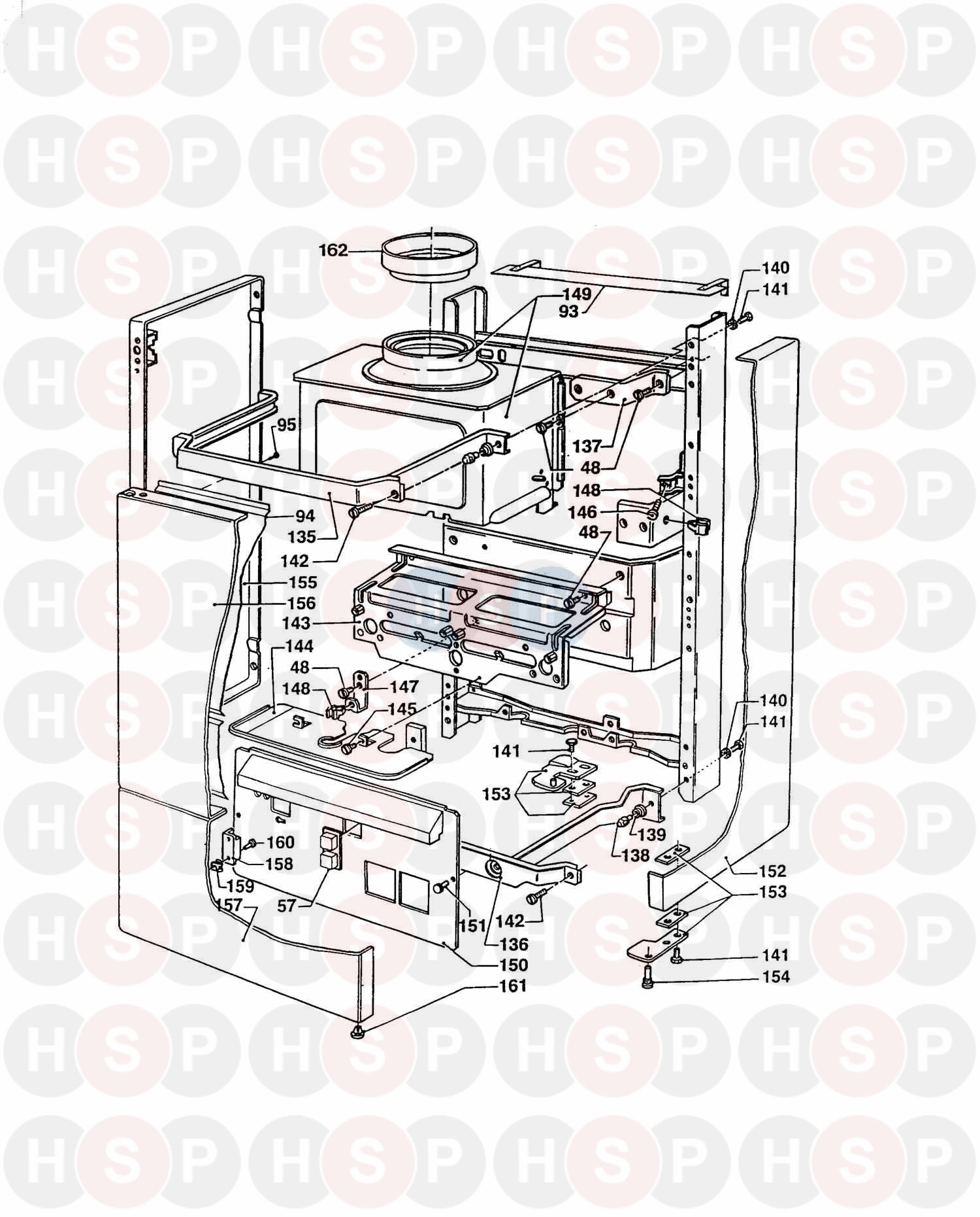Vaillant VC GB 280H Of (Enamelled Parts)Diagram | Heating Spare Parts